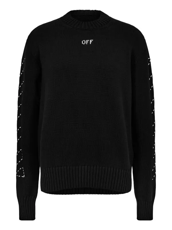 Off-White Zipper Knitted Sweater - Black