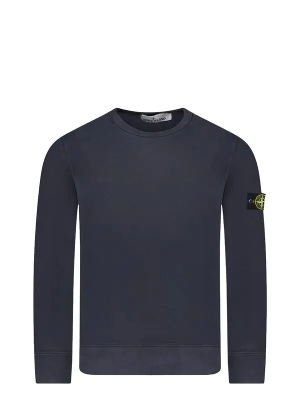 Stone Island Logo Patch Crewneck Sweatshirt - Blue