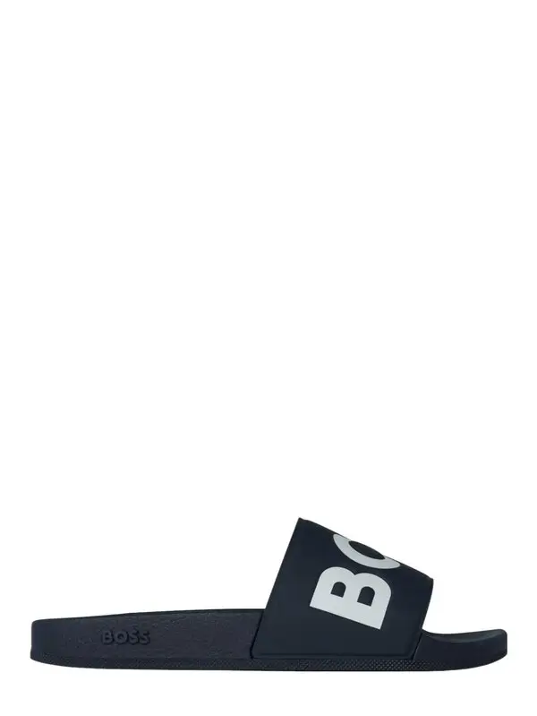 Hugo Boss Boss Slide Sandals With Logo Detail - Black