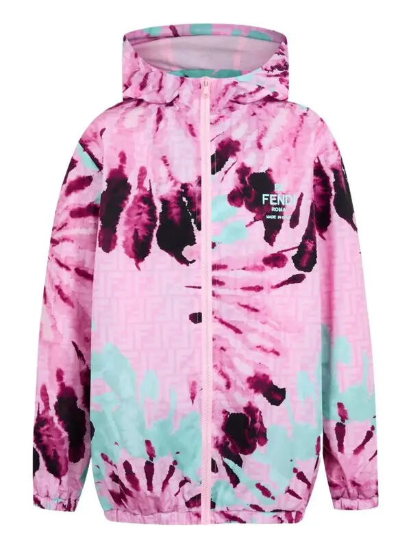 Fendi Printed Casual Zip-up Jacket - Pink