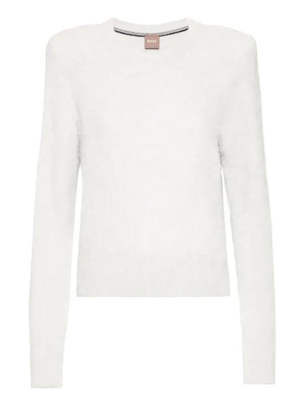 Hugo Boss Textured Knit Sweater - White