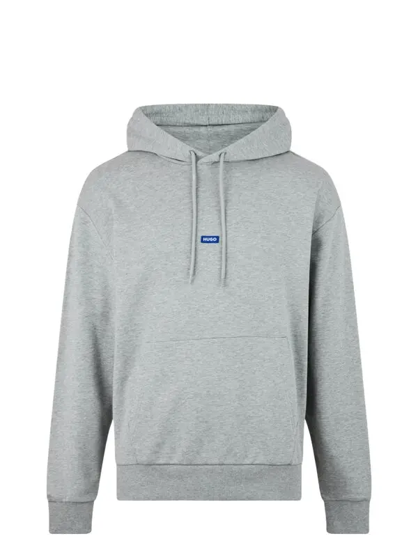 Hugo Boss Logo Label Hoodie - Gray