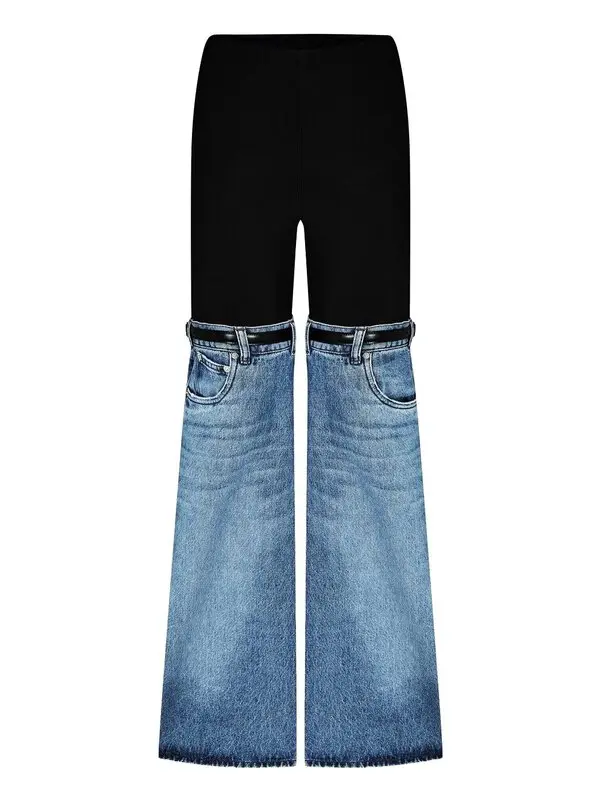 Coperni Paneled Flared Trousers With Elastic Waist - Blue