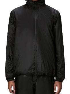 Rains Zipper Hooded Cotton Jacket - Black