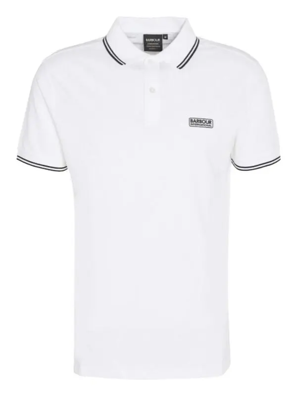 Barbour Evan Tipped Polo Shirt - White/black
