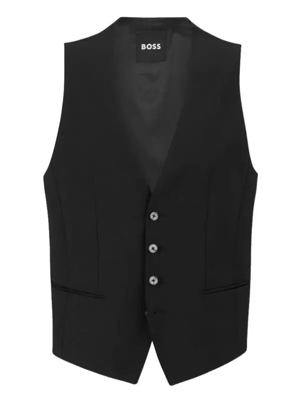 Hugo Boss Slim-fit Waistcoat - Black