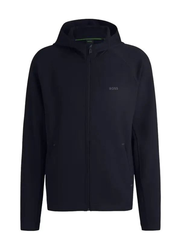 Hugo Boss Sicon Active Green Moisture-wicking Tracksuit Top - Black