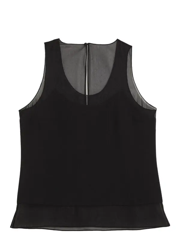 Michael Kors Sleeveless Mesh Layered Top - Black