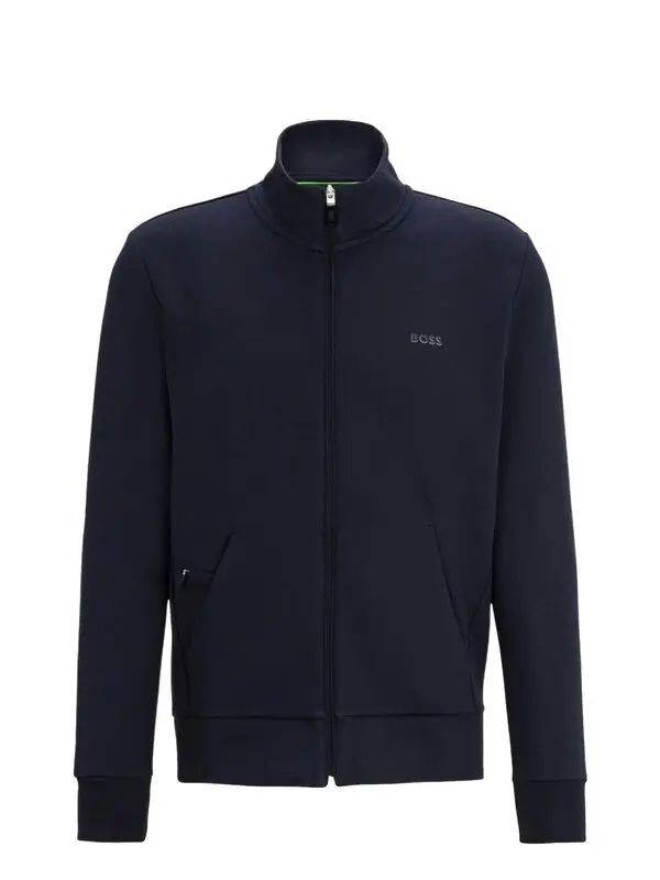 Hugo Boss Skaz Full-zip Fleece Hoodie - Black