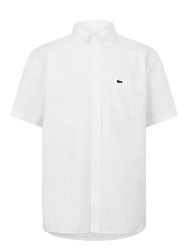 Lacoste Short Sleeve Oxford Shirt - White
