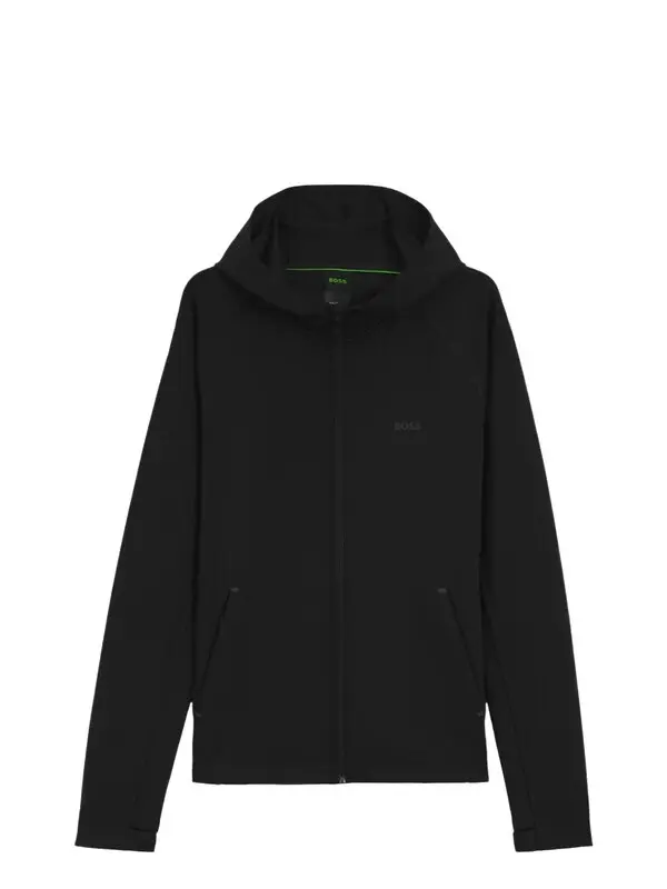 Hugo Boss Active Moisture-managing Zip Hoodie - Black