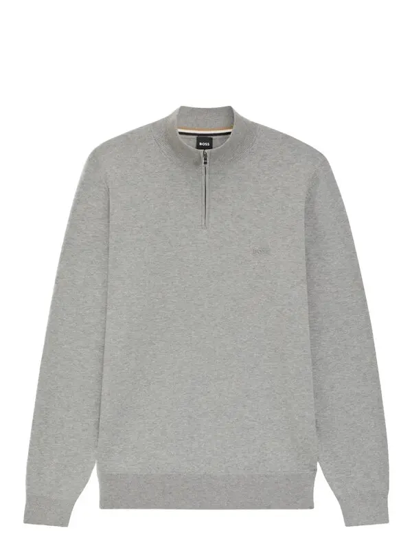 Hugo Boss Quarter Zip Sweater - Gray