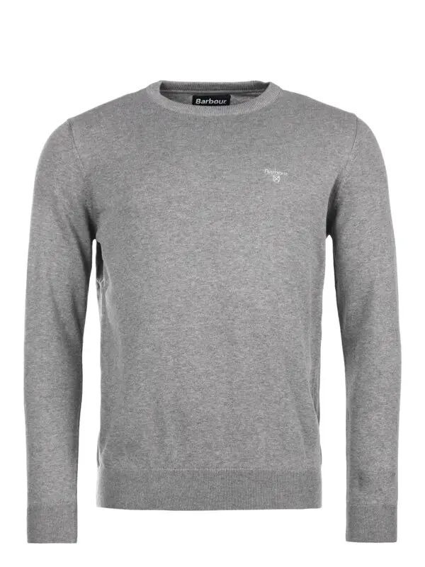 Barbour Crew Neck Long Sleeve Jumper With Logo - Grey