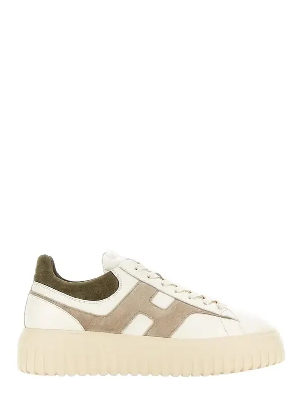 Hogan H-stripes Leather Sneakers - Ivory/beige/brown
