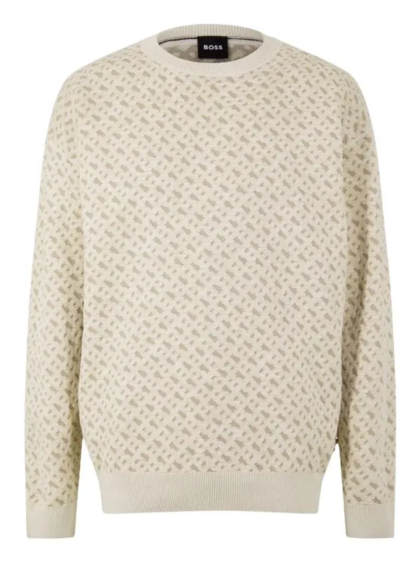 Hugo Boss Crew Neck Cotton Knitted Top - Nude
