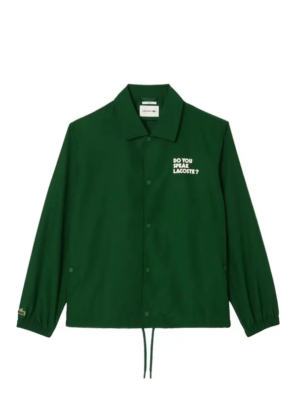 Lacoste Lightweight Showerproof Ripstop Coach Jacket - Green