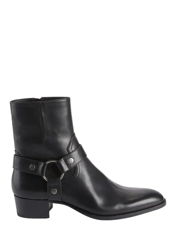 Saint Laurent Wyatt Harness Ankle Boots - Black