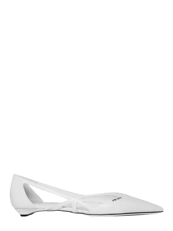 Prada Openwork Ballet Flats - White