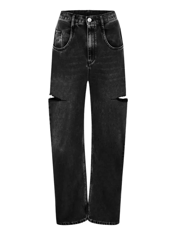 MAISON MARGIELA Belted Wide-leg Denim Trousers - Black