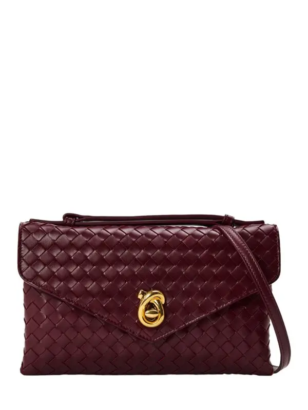 Bottega Veneta Woven Shoulder Bag With Top Handle - Brown