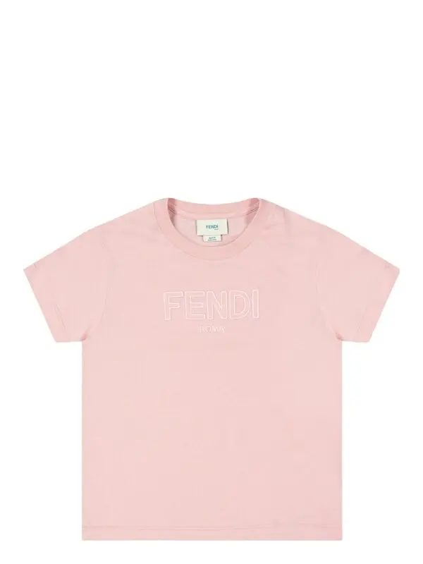 Fendi Embroidered Logo T-shirt - Nude