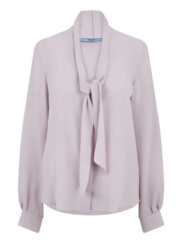 Prada Long Sleeve Shirt With Pussy Bow - No