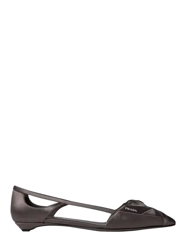 Prada Rose Ballet Flats - Black