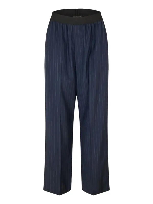 Balenciaga Pinstriped Elastic Waist Trousers - Black