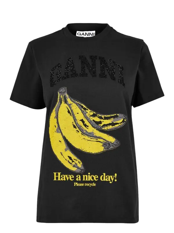 GANNI Banana T-shirt - Black