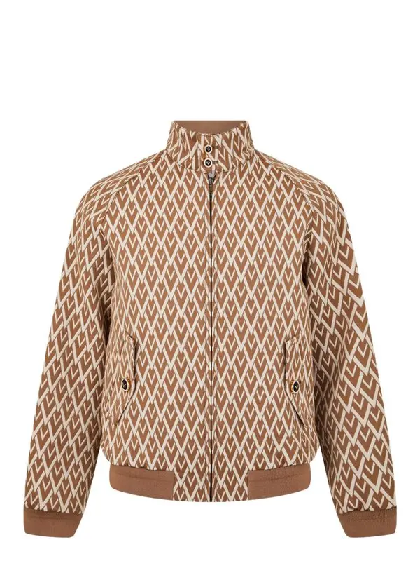 Valentino Garavani Allover Logo Zip-up Jacket - Brown