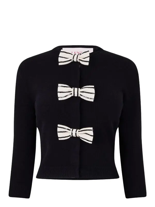 Valentino Garavani Bow Detail Knit Cardigan - Black