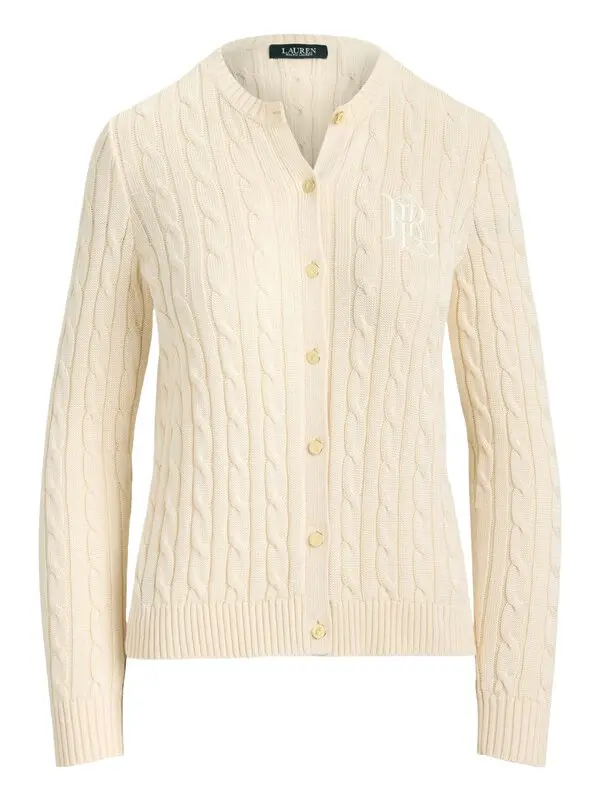 Ralph Lauren Cable Knit Cardigan With Logo Buttons - No