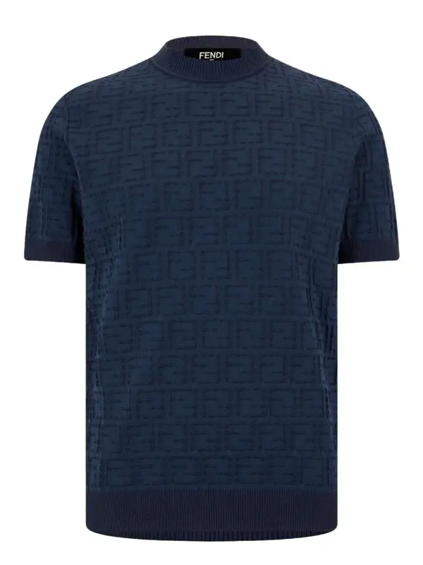 Fendi Short Sleeve Ff Jumper - Blue