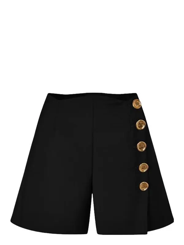 Givenchy Scalloped Shorts With 4g Buttons - Black