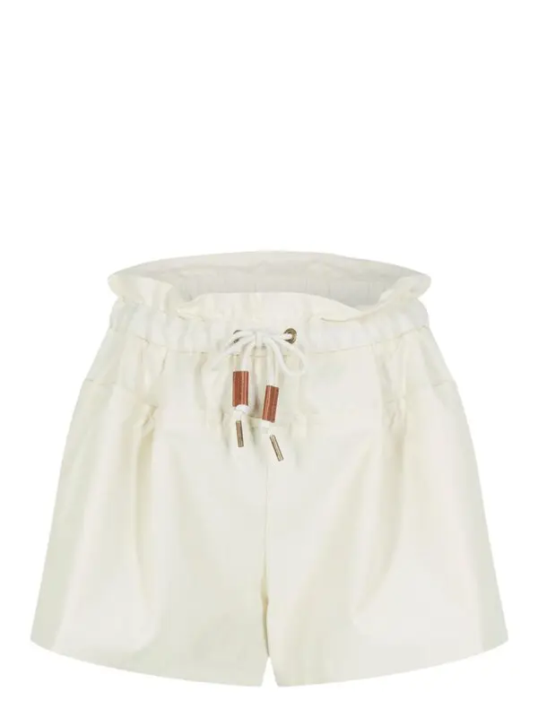 Moncler Elastic Waist Pleated Shorts - White