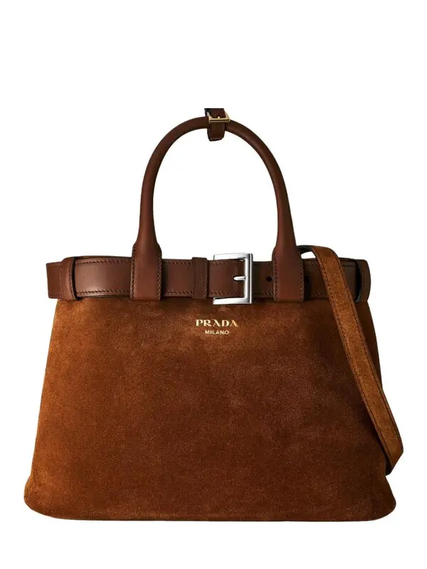Prada Medium Suede Belt Bag - Cocoa