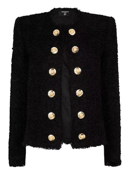 Balmain Double-breasted Tweed Jacket - No