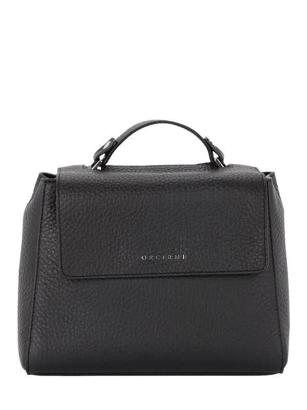 Orciani Sveva Logo Lettering Small Handbag - Black
