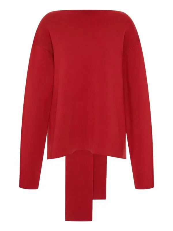 ST. AGNI Scarlet" Sweater With Tie Detail - Red
