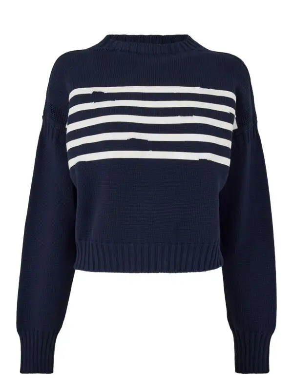 Prada Striped Cropped Sweater - Blubianco