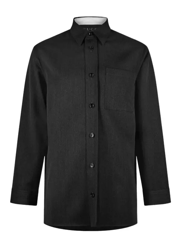 Gucci Long Sleeve Logo Shirt - Black