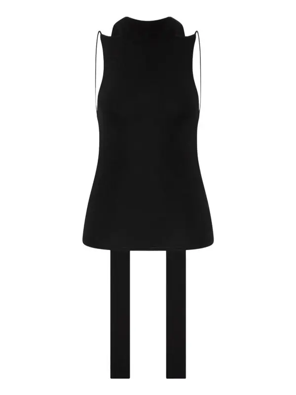 ST. AGNI Scarf Knitted Vest - Black