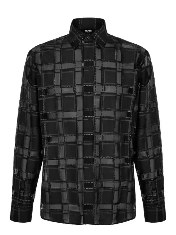 Fendi Check Shirt - Black