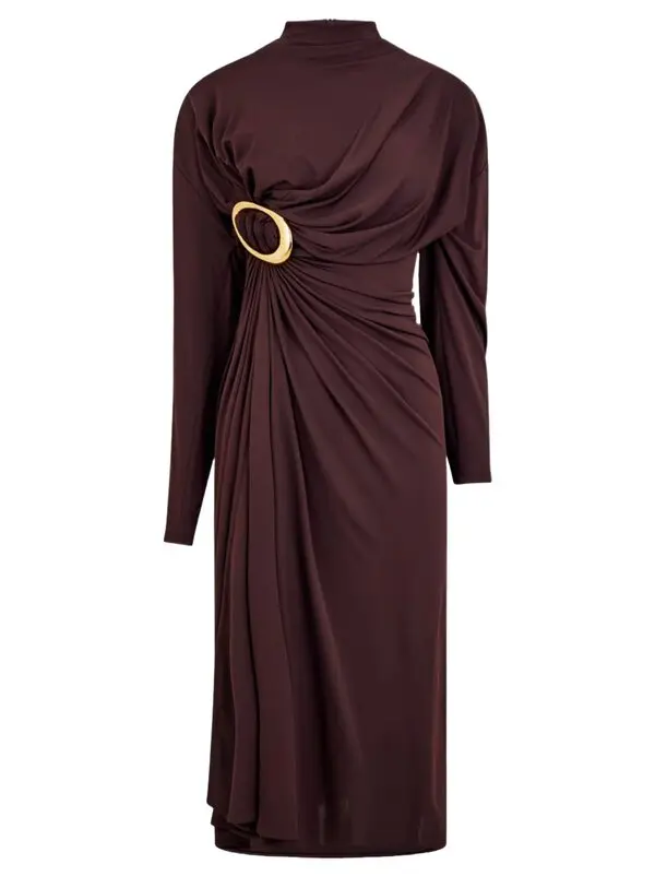 Bottega Veneta Pleated Long-sleeved Dress - Black