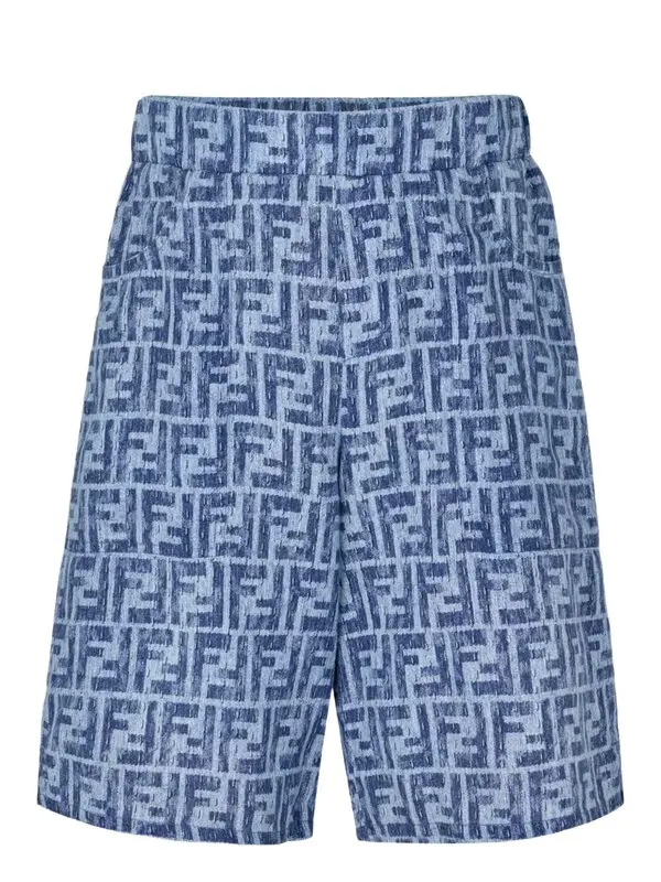 Fendi Logo Printed Shorts - Blue