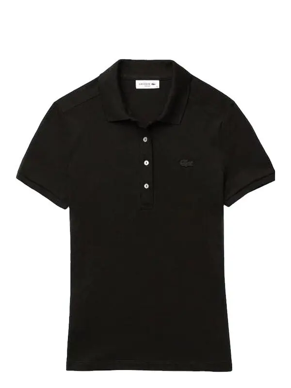 Lacoste L.12.d Slim Fit Stretch Mini Piqué Polo Shirt - Black