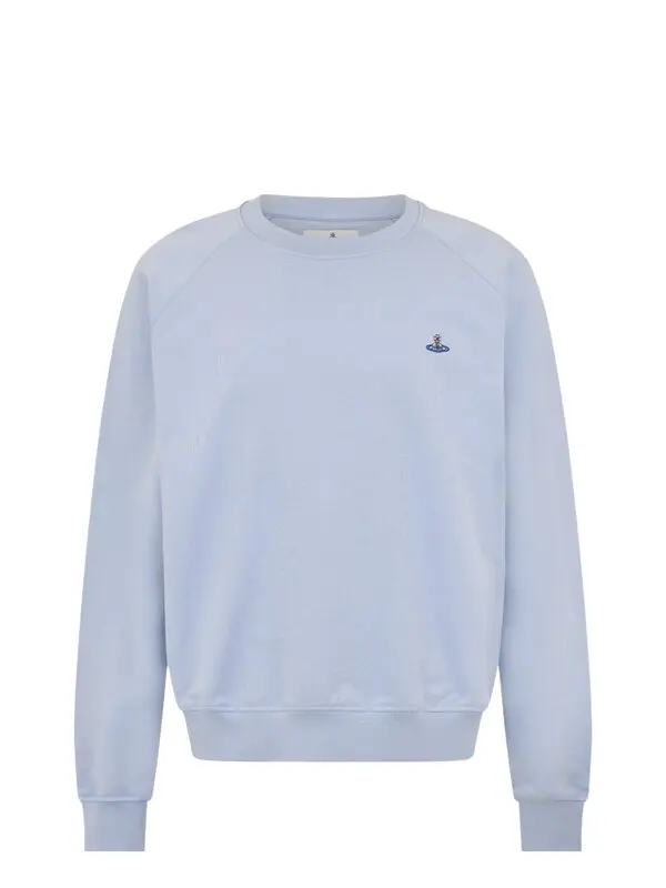 VIVIENNE WESTWOOD Logo Cotton Orb Crew Neck Sweatshirt - Blue