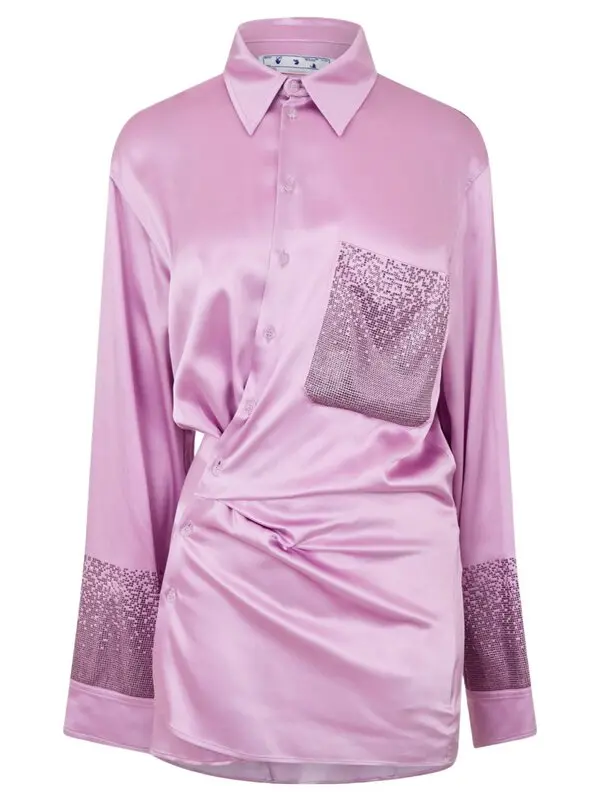 Off-White Duchesse Twist-front Mini Dress - Pink