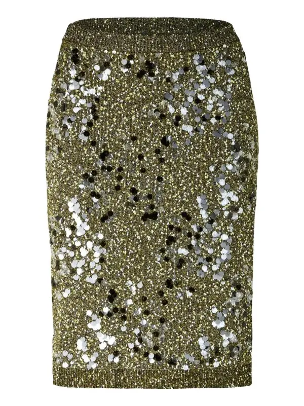Gucci Sequin Knit Midi Skirt - Green