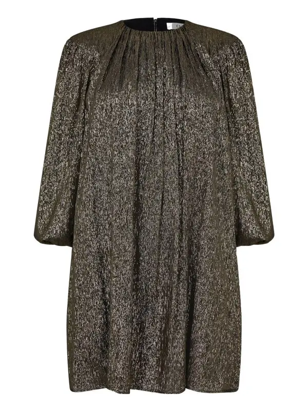 Chloé Gold Shimmer" Smock Dress - Black